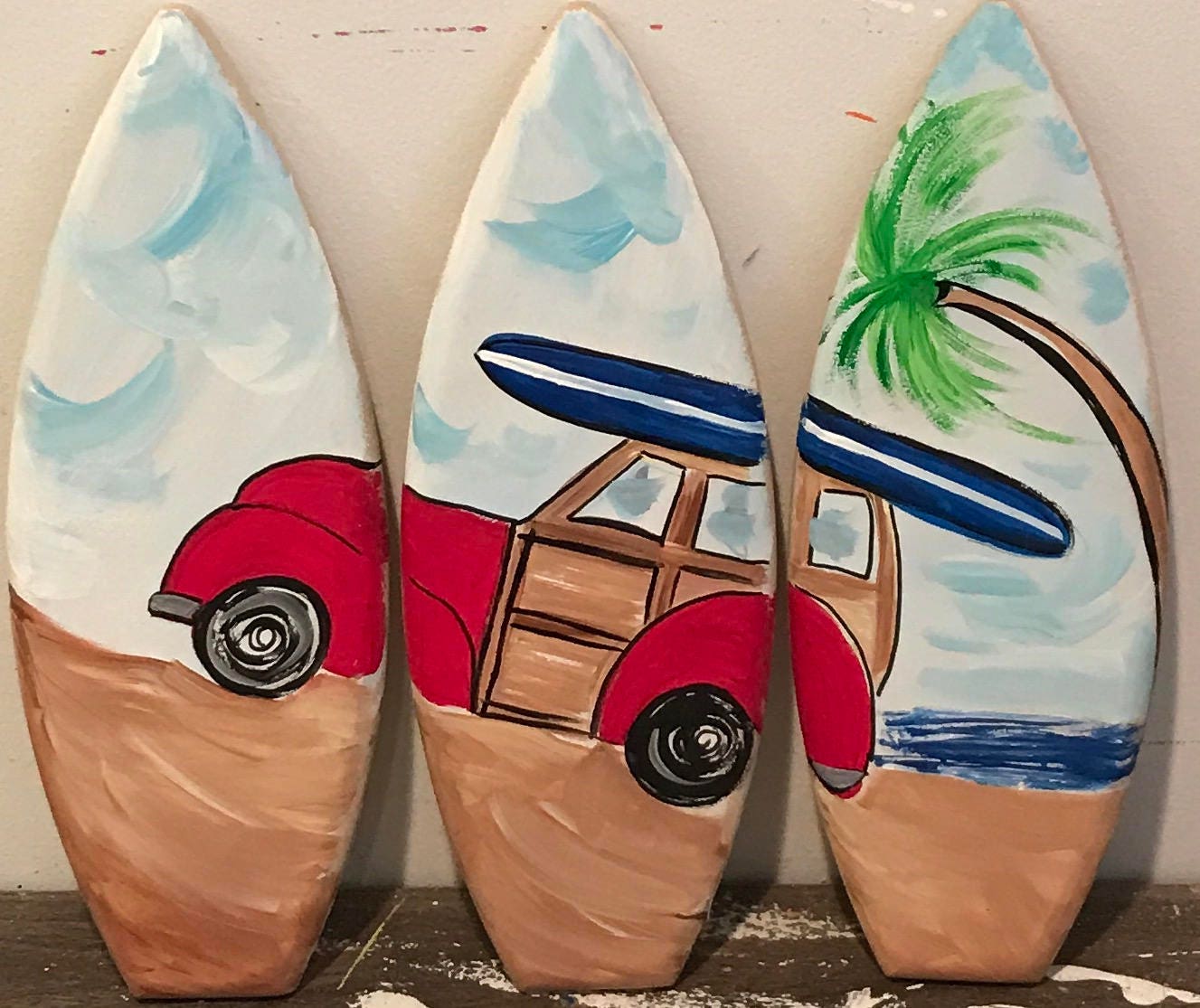 Set of Three Surf Art Surfboard HAWAII Luau Beach Decor - Etsy