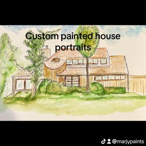 Hand Painted House Home Portrait Painting From Your Photo Watercolor ...