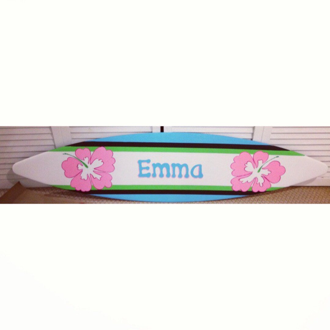 4ft Custom Hand Painted Wood Surfboard Surf Board Hawaiian Party Sign ...