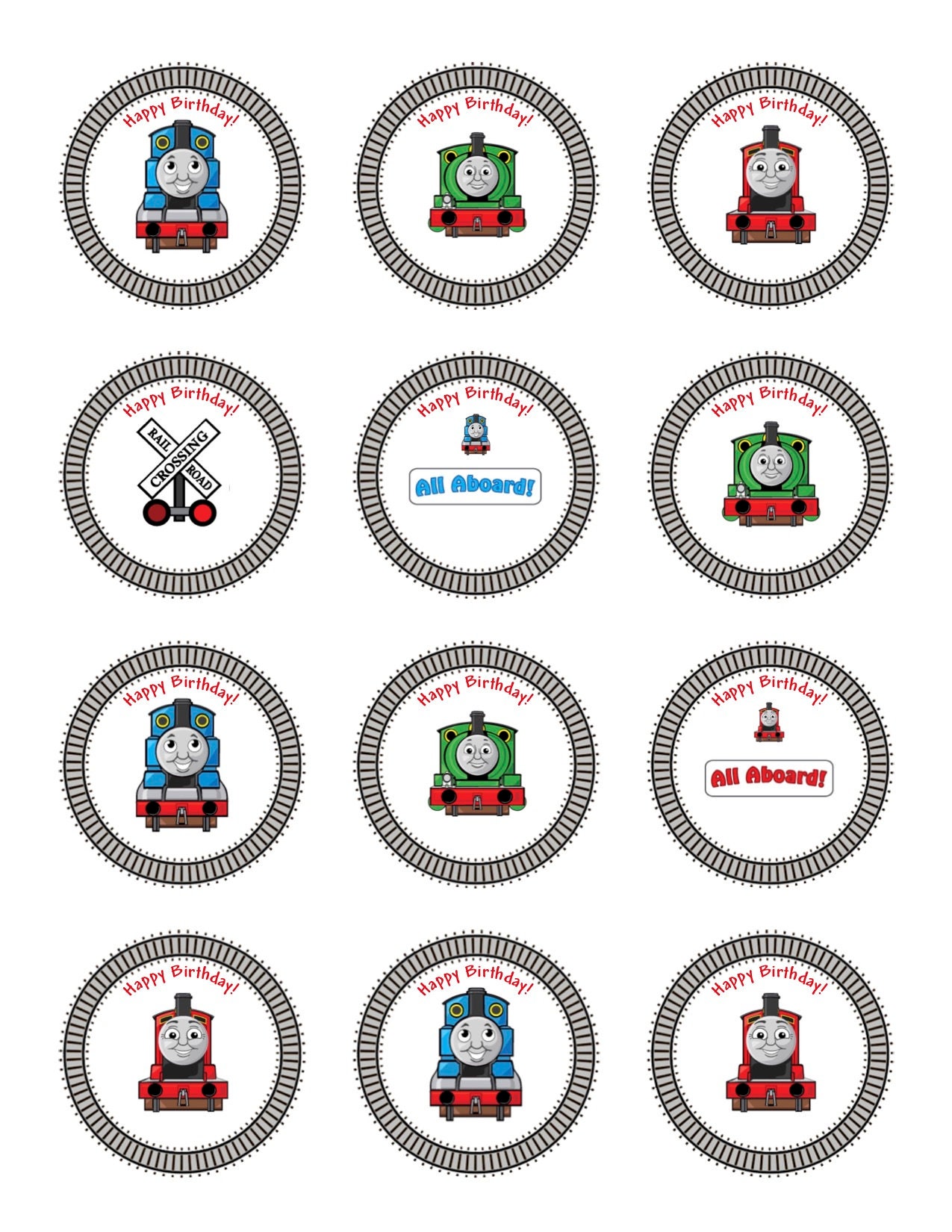 Free Printable Thomas The Train Cupcake Toppers