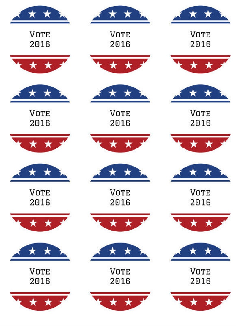 Vote Voting sticker label tag topper 2 inch round printable | Etsy