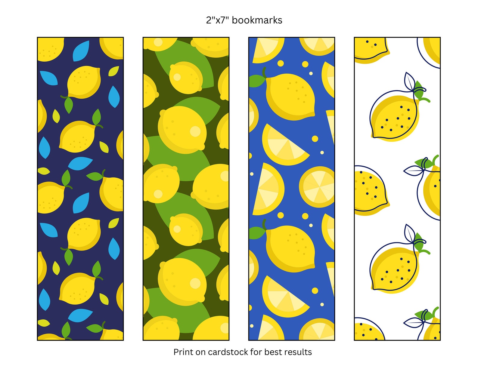 Lemons Fruit Bookmarks | Lemon Print Bookmark | Digital Printable ...