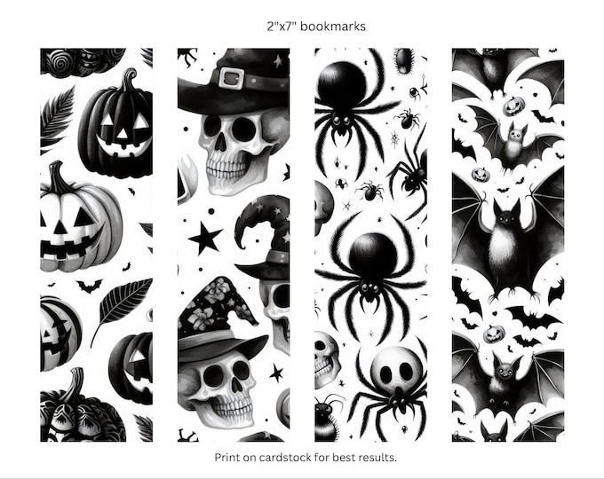 Printable Black White Floral Bookmarks, Black White Floral Print ...