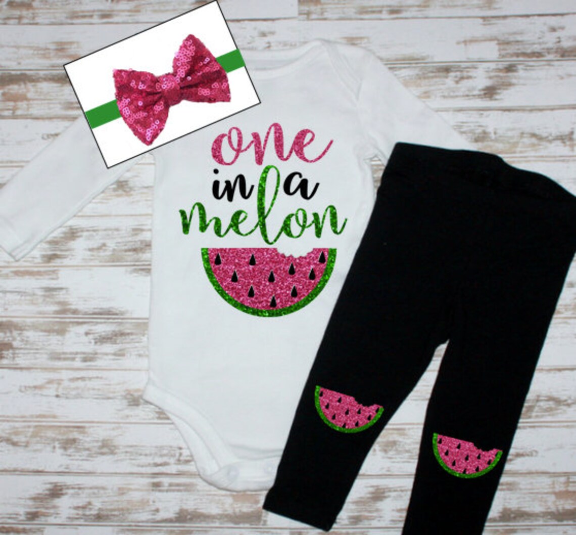 Hot Pink Watermelon Birthday One One in A Melon Top First - Etsy