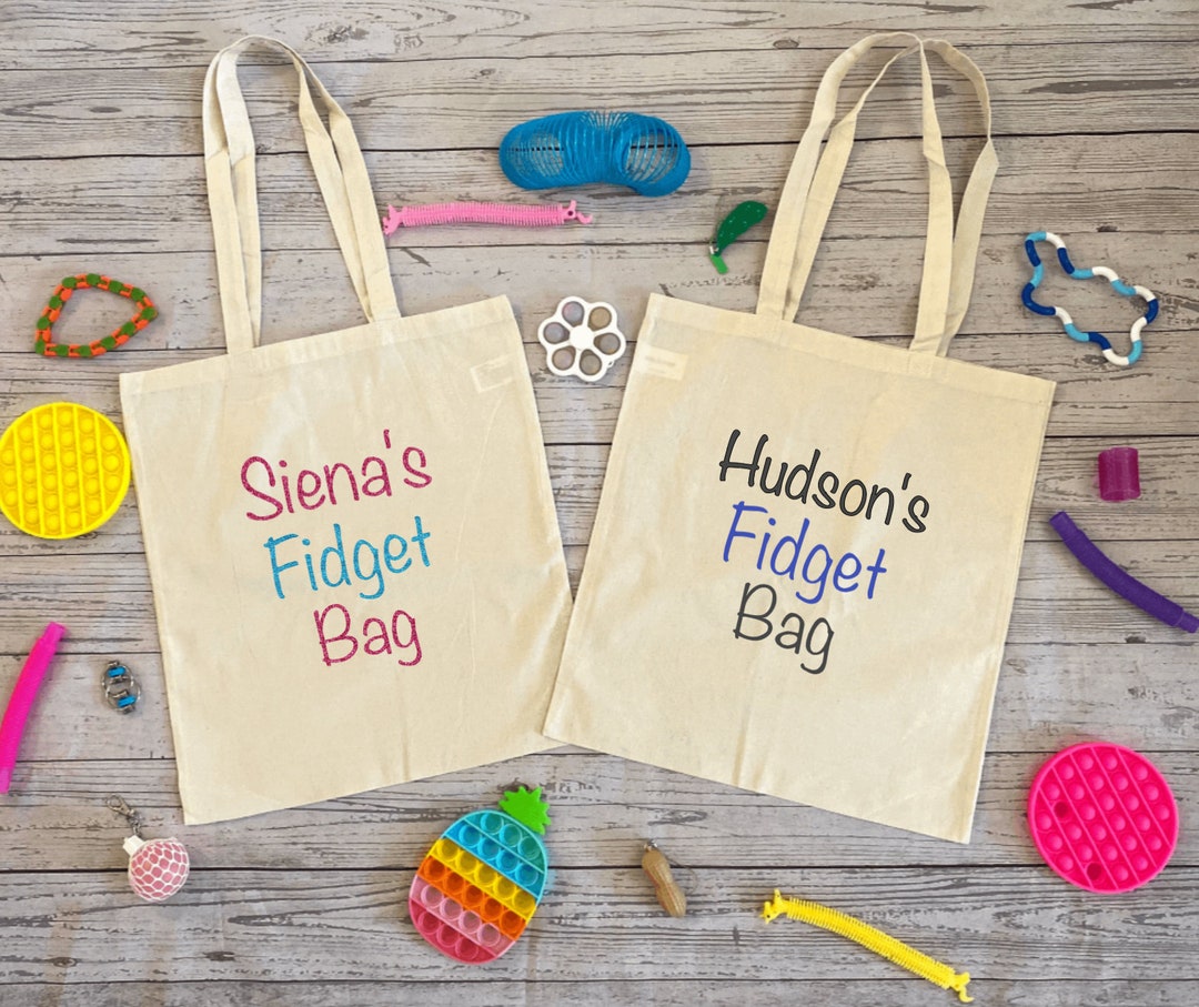 Personalized Fidget Bag Canvas Tote Pop It Fidget Simple Dimple Bag ...
