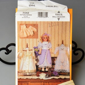 Vogue Doll Collection Sewing Pattern 7442 Heirloom Clothes 18" Doll ...