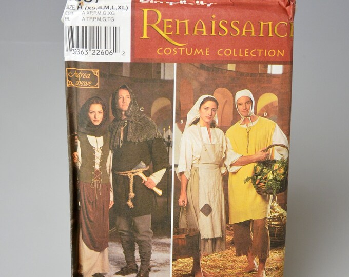 Simplicity 8587 Pattern Renaissance Costume Collection Misses's Men's ...
