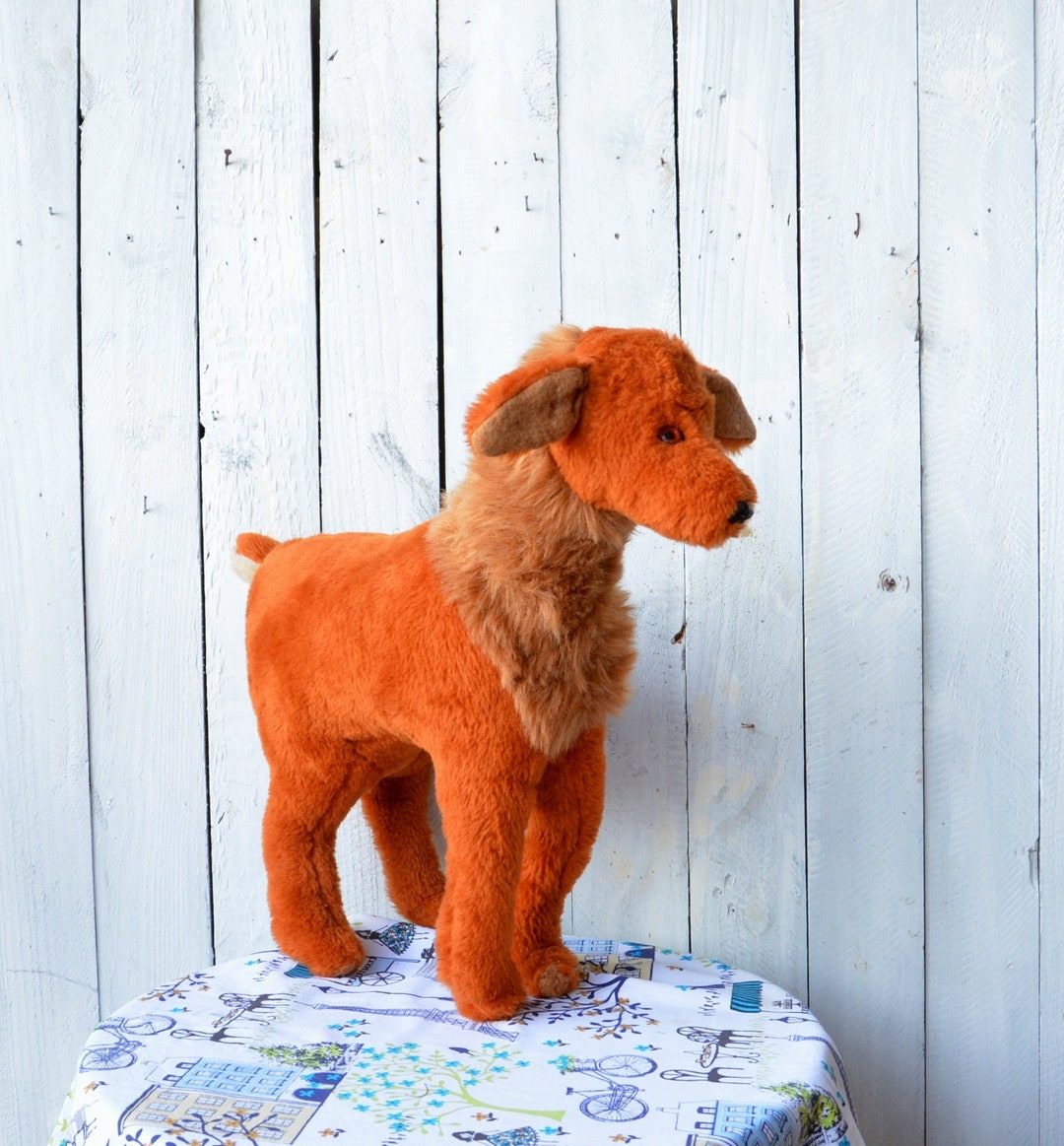 Vintage Red Brown Plush Dog Toy 17" Tall Collectible Mid Century Toy - Etsy