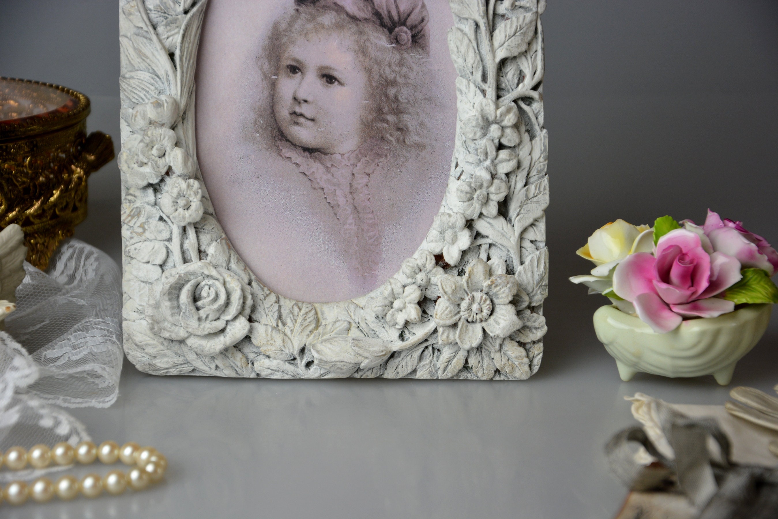 Shabby Chic Ornate Floral Frame Flower Photo Frame Table Top | Etsy