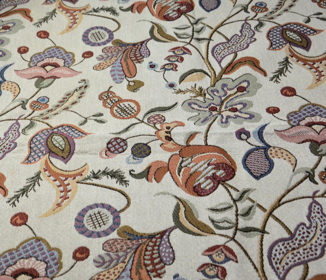 Jacobean Tapestry Jacquard Upholstery Fabric Home Decor Floral Jacquard ...
