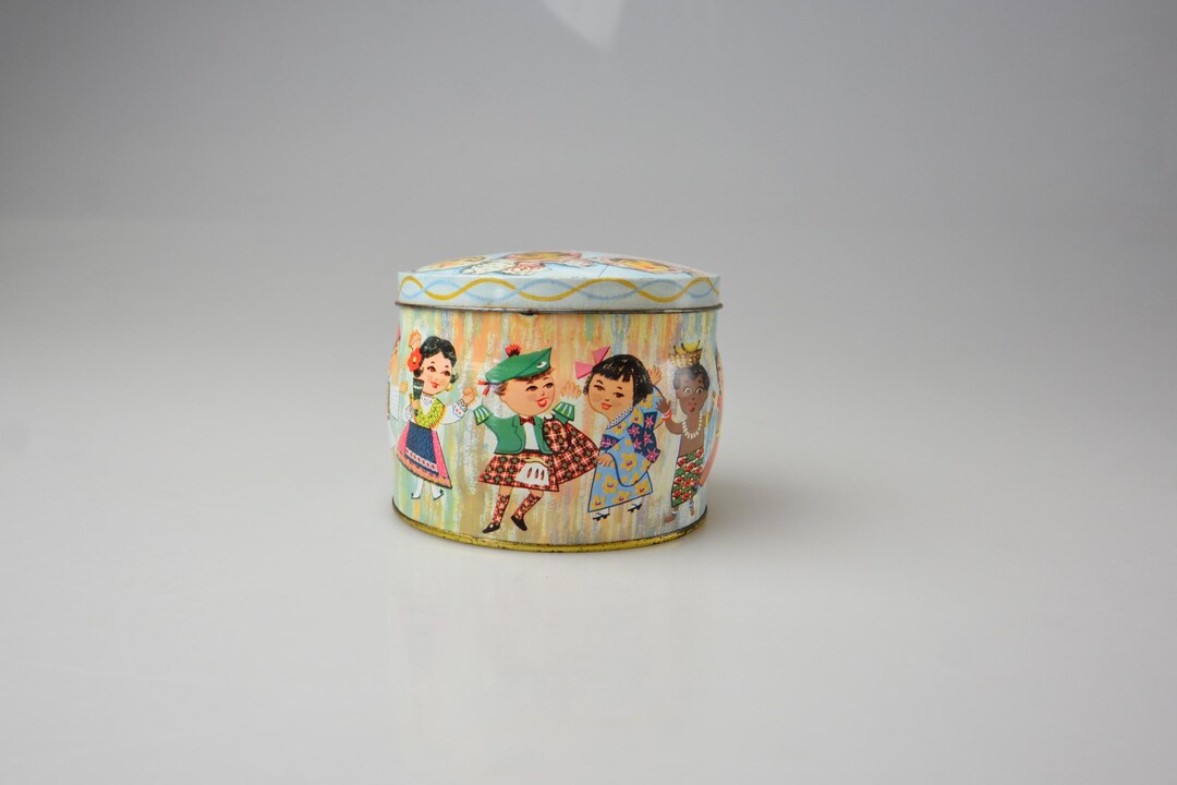 Vintage Children From Many Lands Tin Box, Rustic English Decor - Etsy