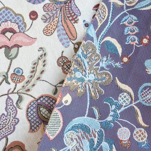 Jacobean Tapestry Jacquard Upholstery Fabric Home Decor Floral Jacquard ...