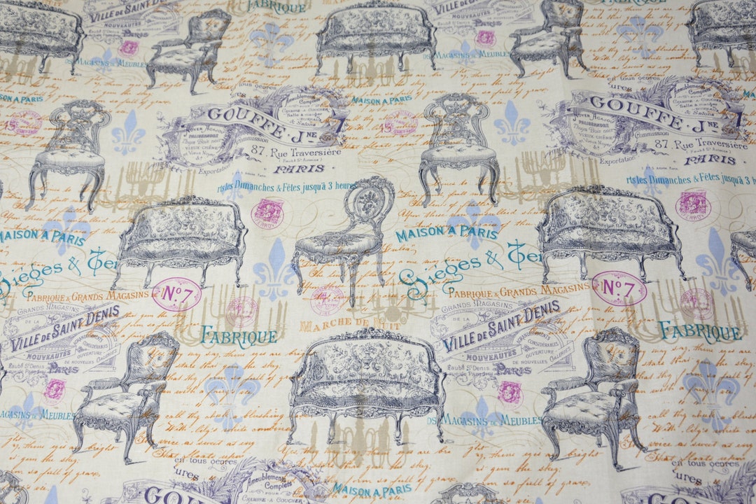 Paris Design Cotton Fabric Victorian Vintage Pela Studio Under David ...
