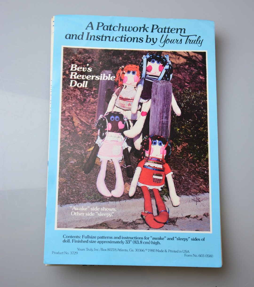 Vintage 33" Doll Pattern Bev's Reversible Doll Pattern by Yours Truly ...
