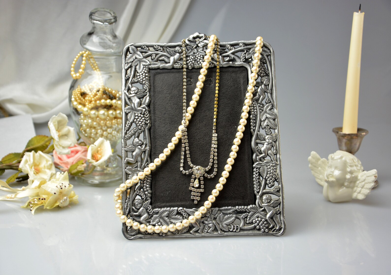 Metal Ornate Cherub Wedding Photo Frame Table Top Decor | Etsy