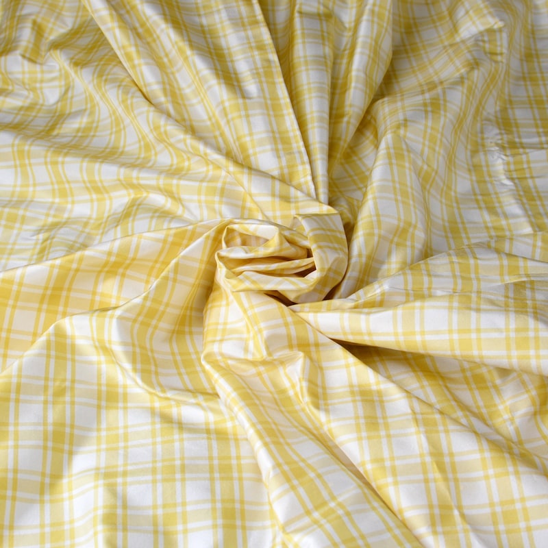 Yellow Plaid Fabric - Etsy