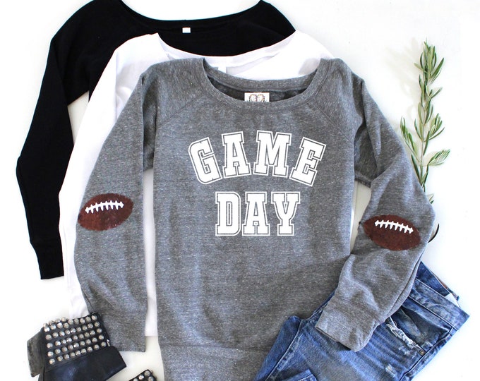 Football Mom Shirts / Game Day / Sequin Top / Elbow Patches ...