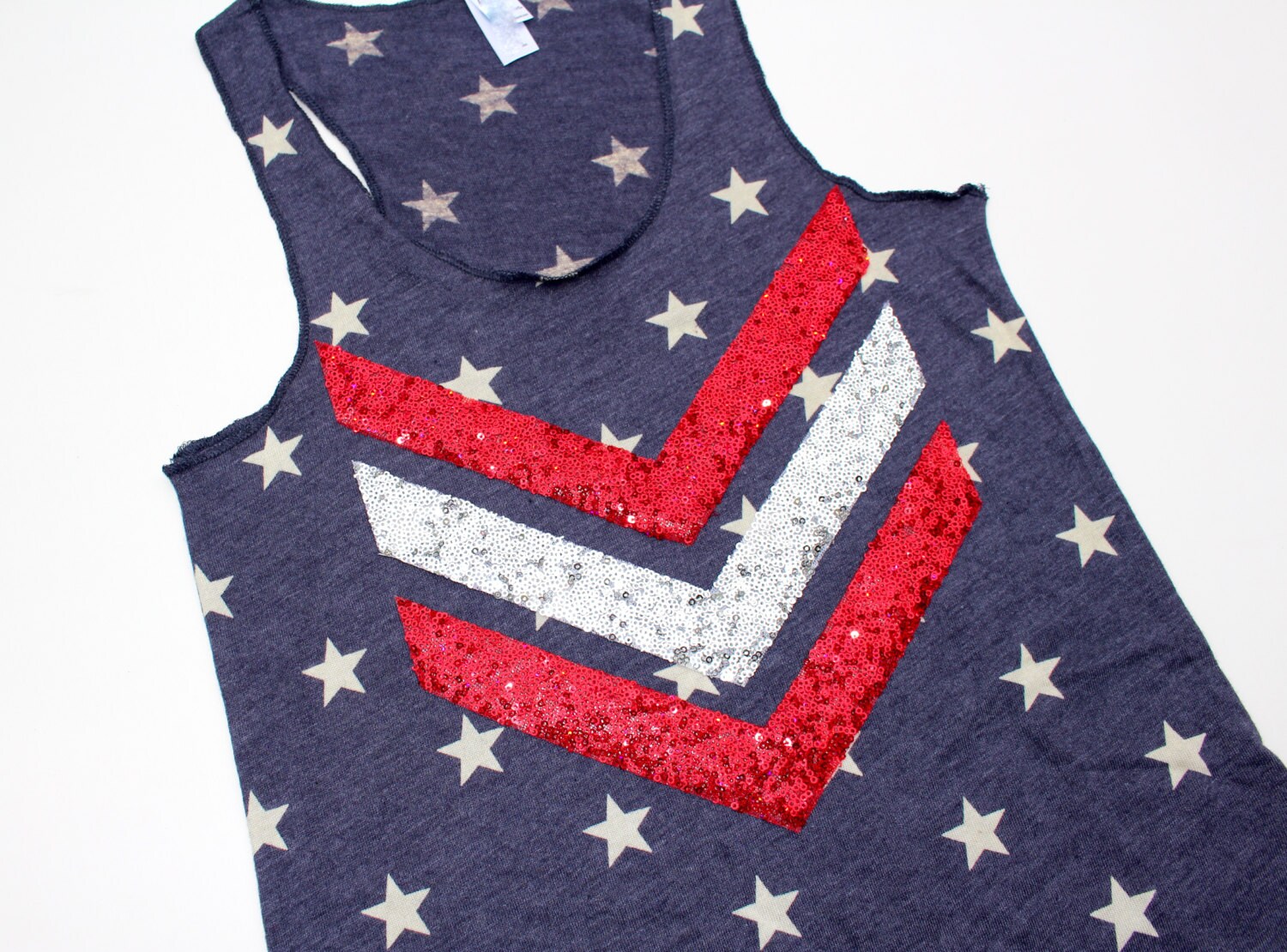 Sequin Star Tank Top. 4th of July Tank. Sequin Chevron. Stars - Etsy