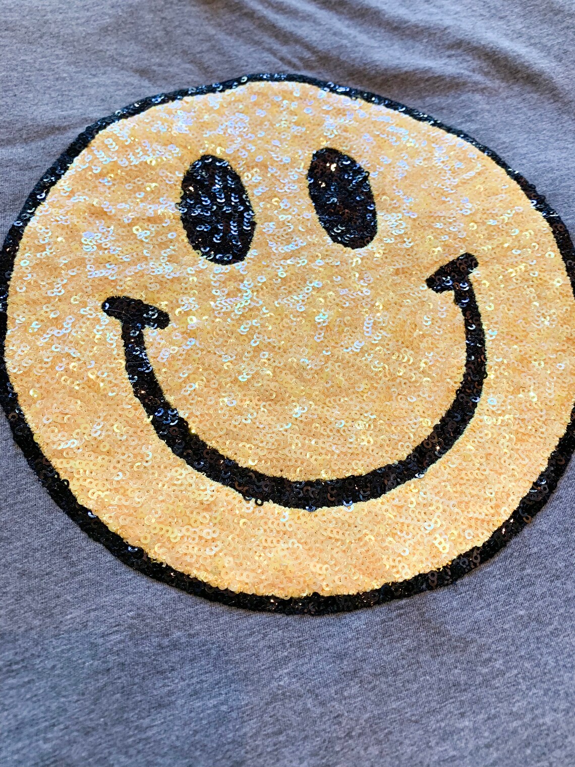Smile Face Shirt / Sequin Patch / Gift / Smile T Shirt / - Etsy