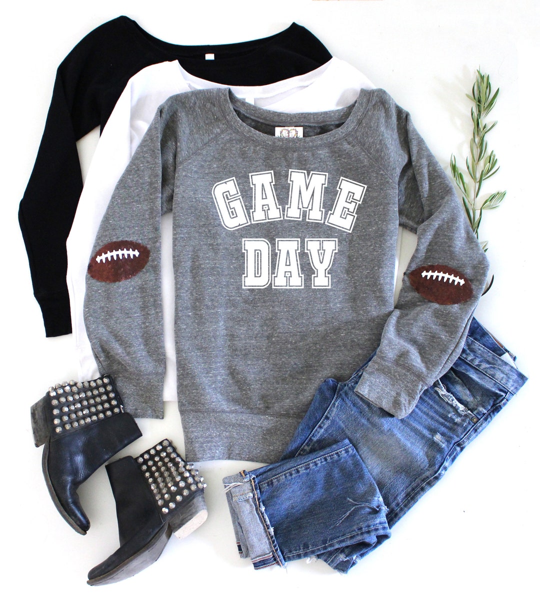 Football Mom Shirts / Game Day / Sequin Top / Elbow Patches ...