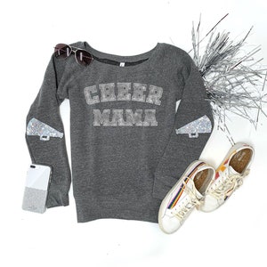 Cheer Mom Shirts / Game Day Shirt / Sequin Elbow Patches / Cheerleader ...