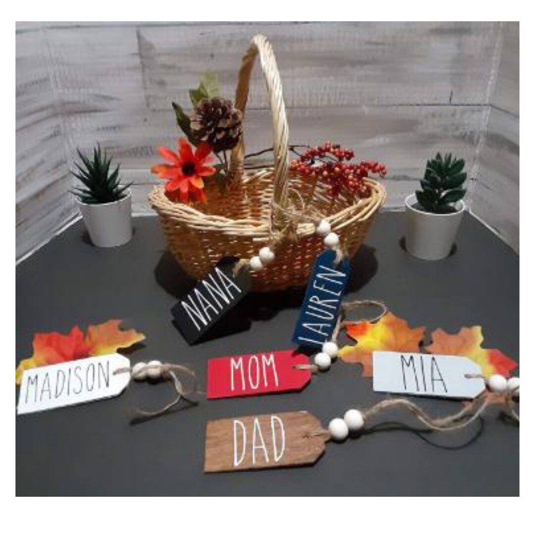 Personalized Wood Gift Tag: Hand-lettered Rustic Name Tag - Etsy