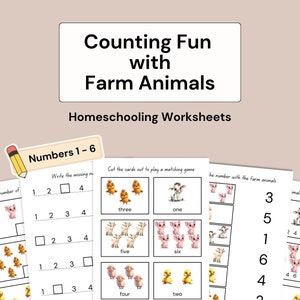Homeschool Counting Fun With Farm Animals - Kindergarten Learning ...