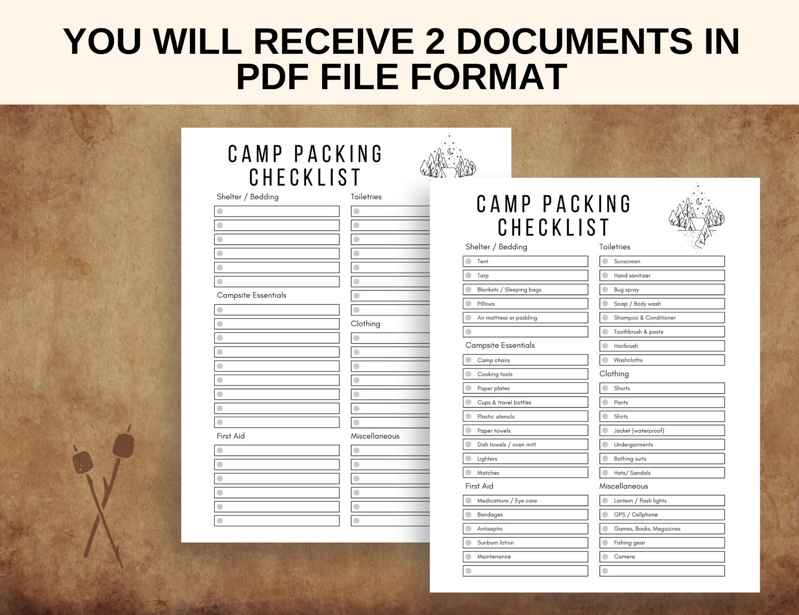 Camp Packing List Printable - Etsy