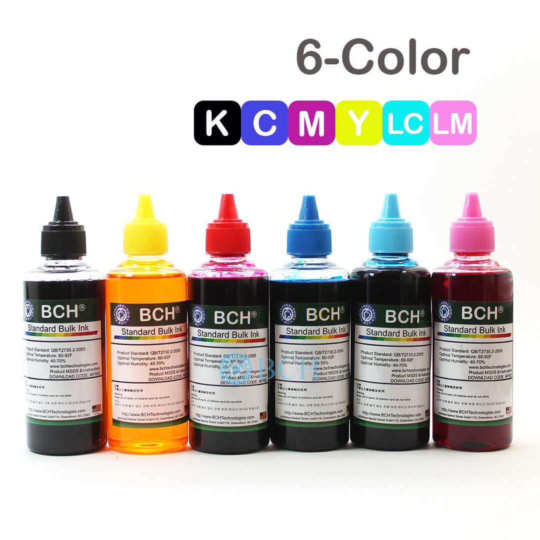 Standard Dye Ink - 100ml X 6 Six-color Refill Ink for HP (KD600X-CH ...
