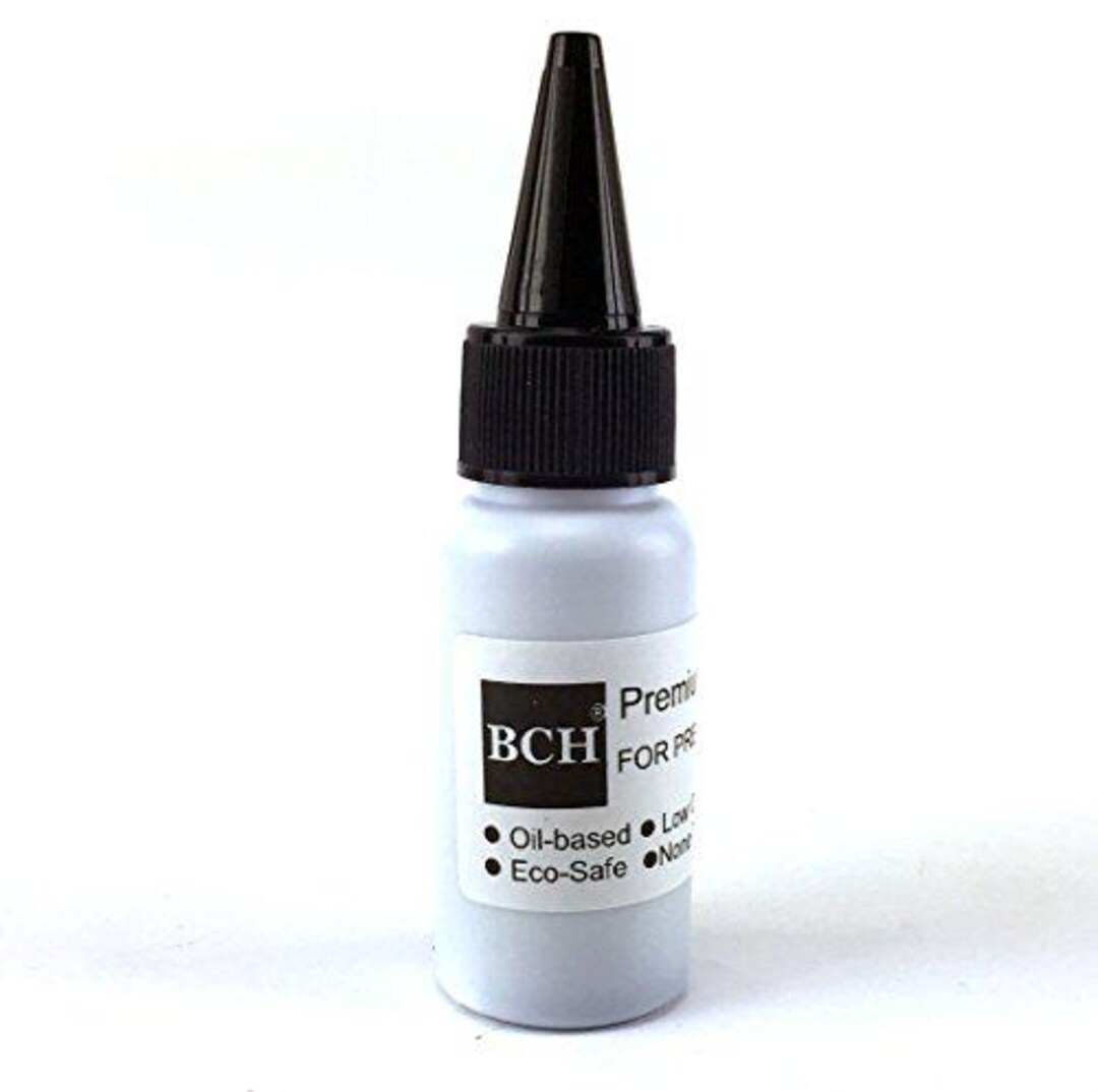 Black Oil-based Premium Stamp Refill Ink by BCH for Pre-inked Rubber ...