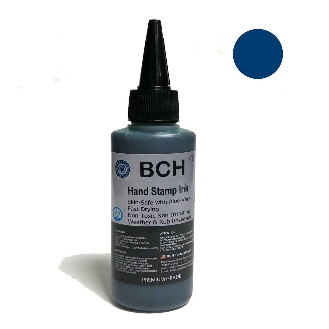 Royal Blue Color Re-entry Stamp Ink by BCH for Event Admittance - Skin ...