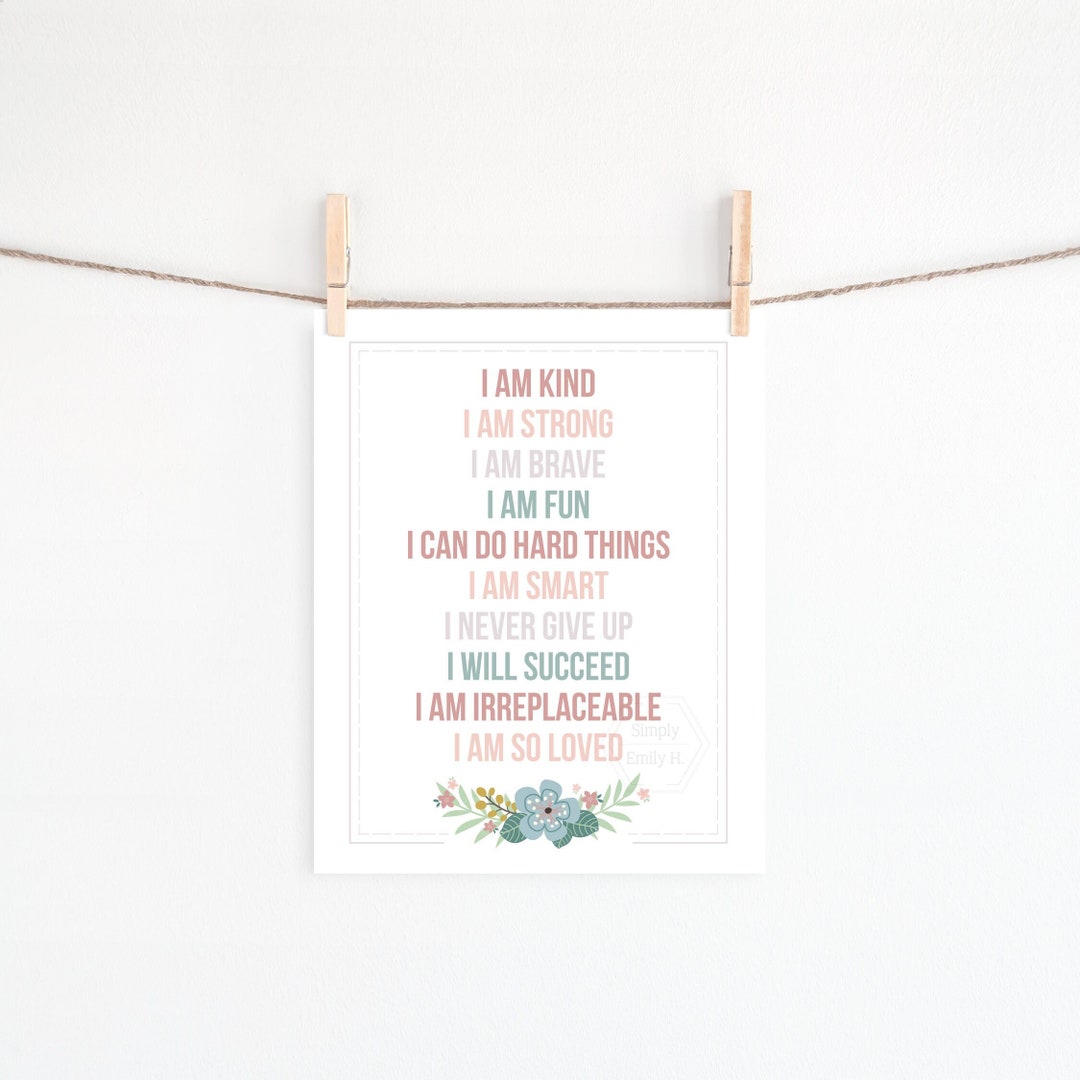 PRINTABLE Positive Affirmations- 5x7, 8x10, 11x14, 16x20, 18x24- Growth ...