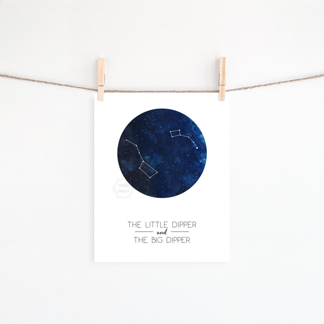 PRINTABLE Little Dipper and Big Dipper- Ursa Major & Ursa Minor- 5x7 ...