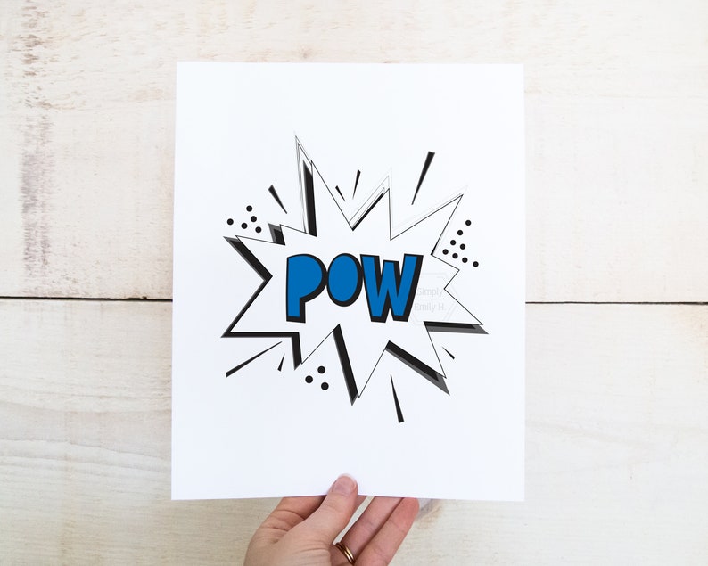 PRINTABLE Pow Print- 5x7, 8x10, 11x14, 16x20, 18x24- Superhero Print ...