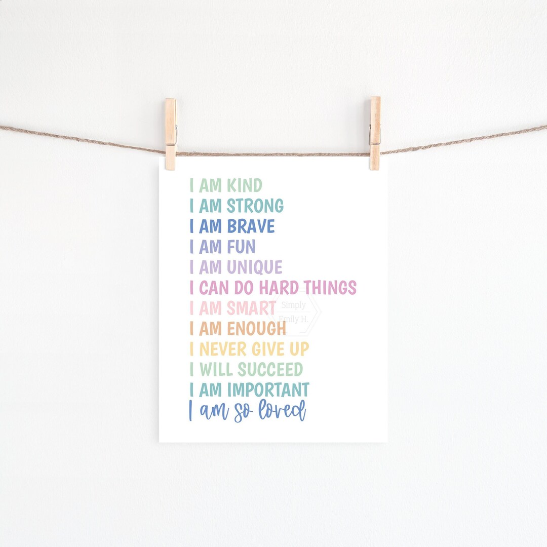 PRINTABLE Positive Affirmations- 5x7, 8x10, 11x14, 16x20, 18x24- Growth ...