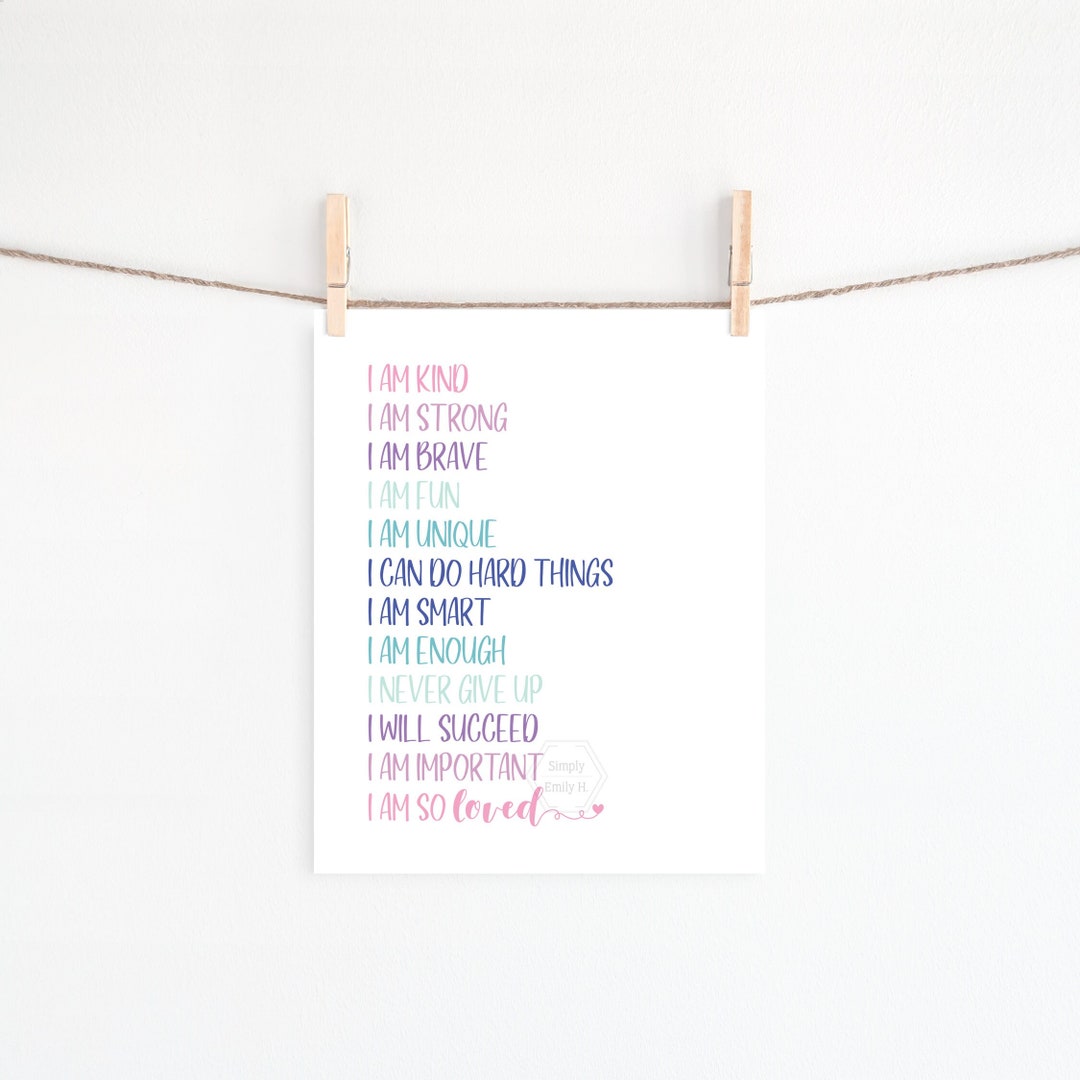 PRINTABLE Positive Affirmations Print- 5x7, 8x10, 11x14, 16x20, 18x24 ...