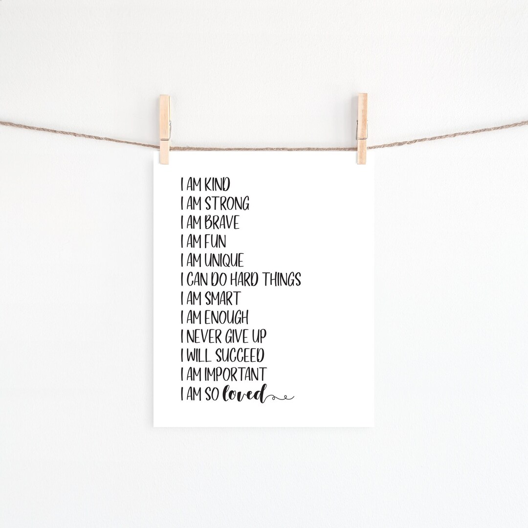 PRINTABLE Positive Affirmations- 5x7, 8x10, 11x14, 16x20, 18x24- Growth ...