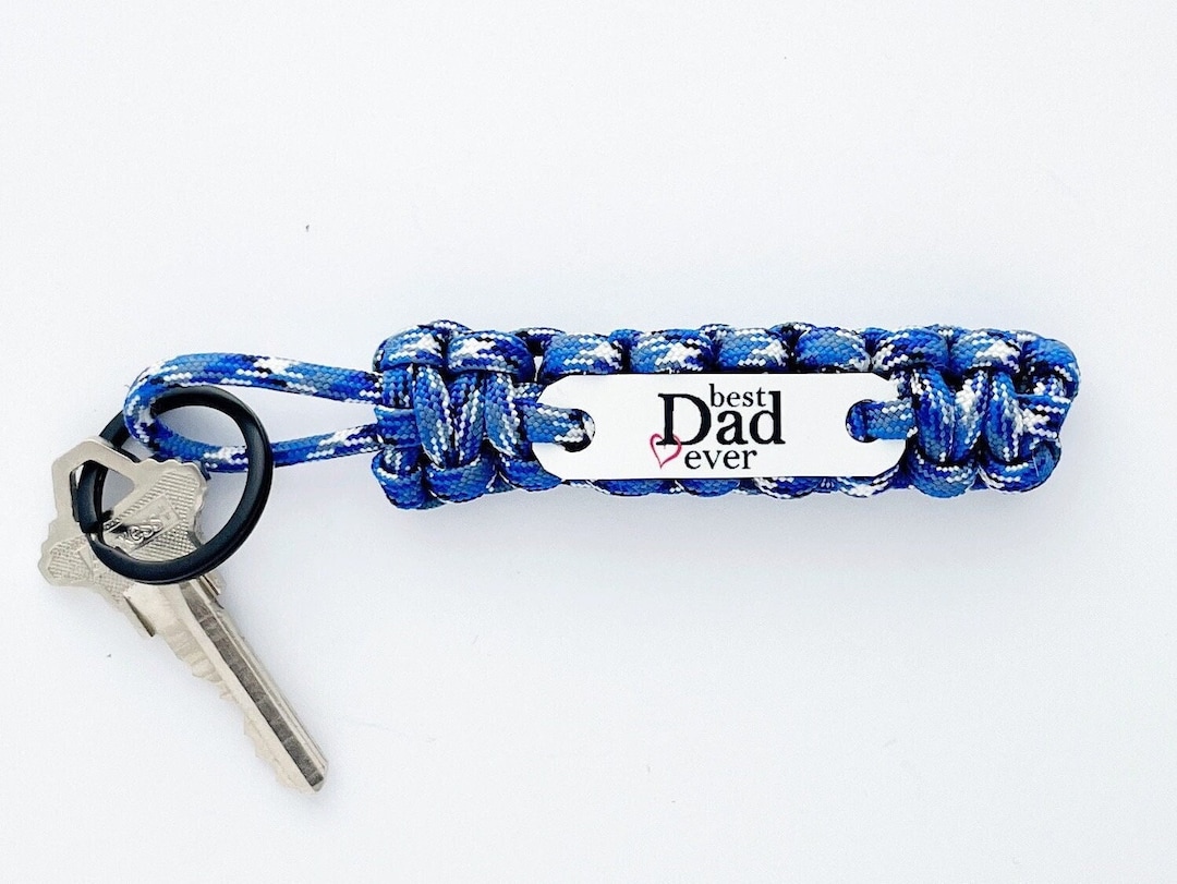 Best Dad Ever Keychain for Car Truck or Motorcycle Handmade Paracord ...