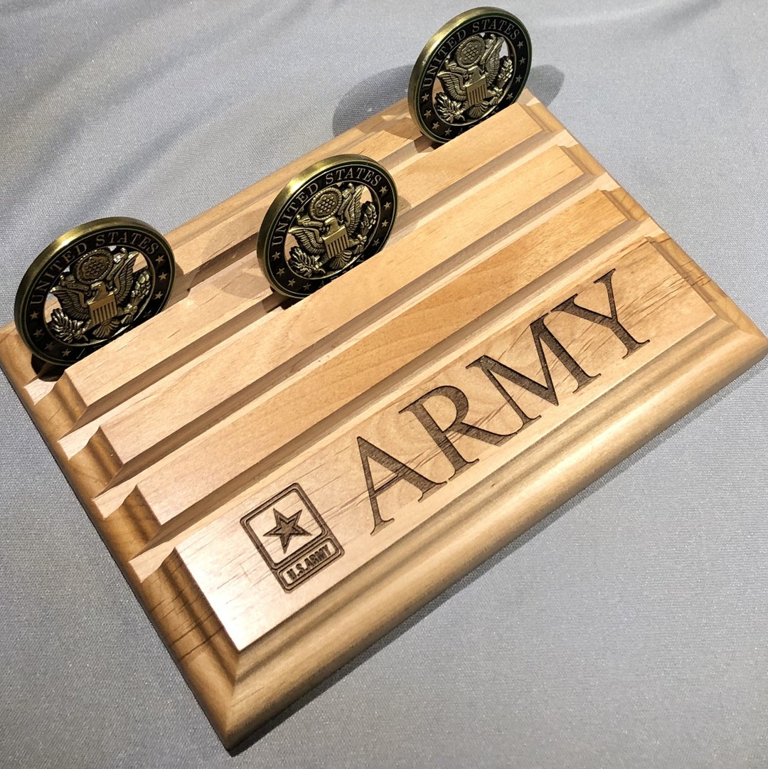 Etched ARMY Challenge Coin Display Holds up to 16 Coins - Etsy