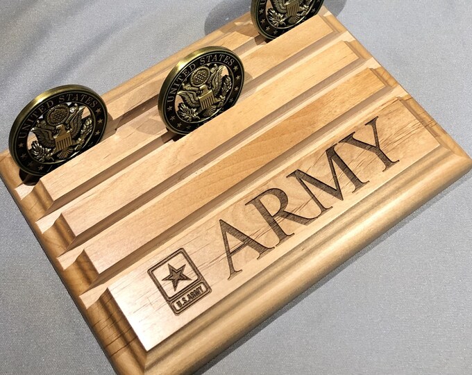 Etched ARMY Challenge Coin Display Holds up to 16 Coins - Etsy