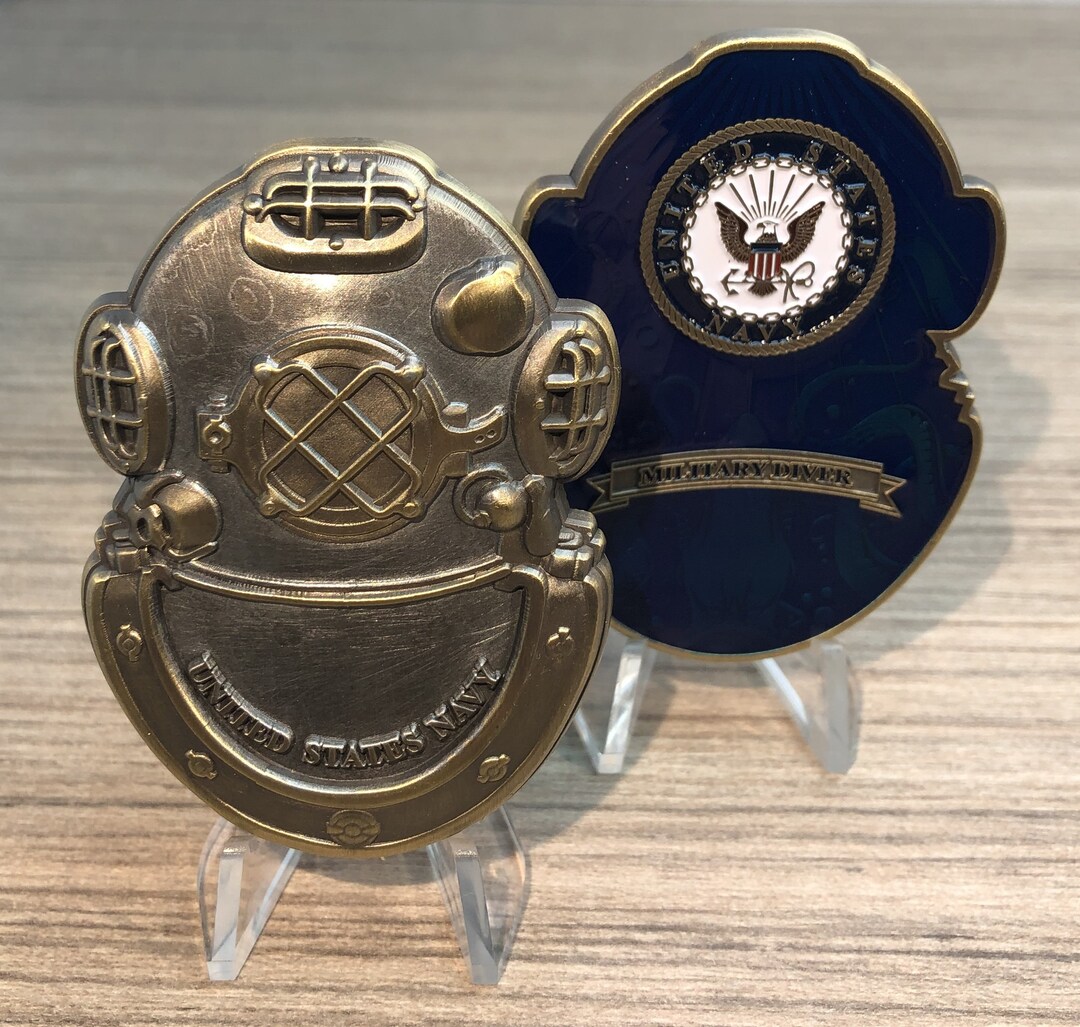 US Navy Diver Helmet Challenge Coin - Etsy