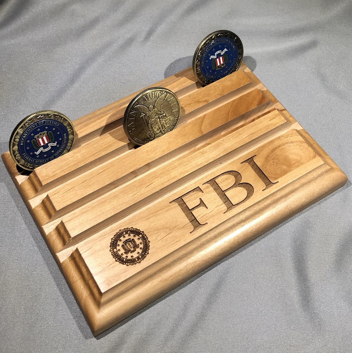 Etched FBI Challenge Coin Display Holds up to 16 Coins - Etsy