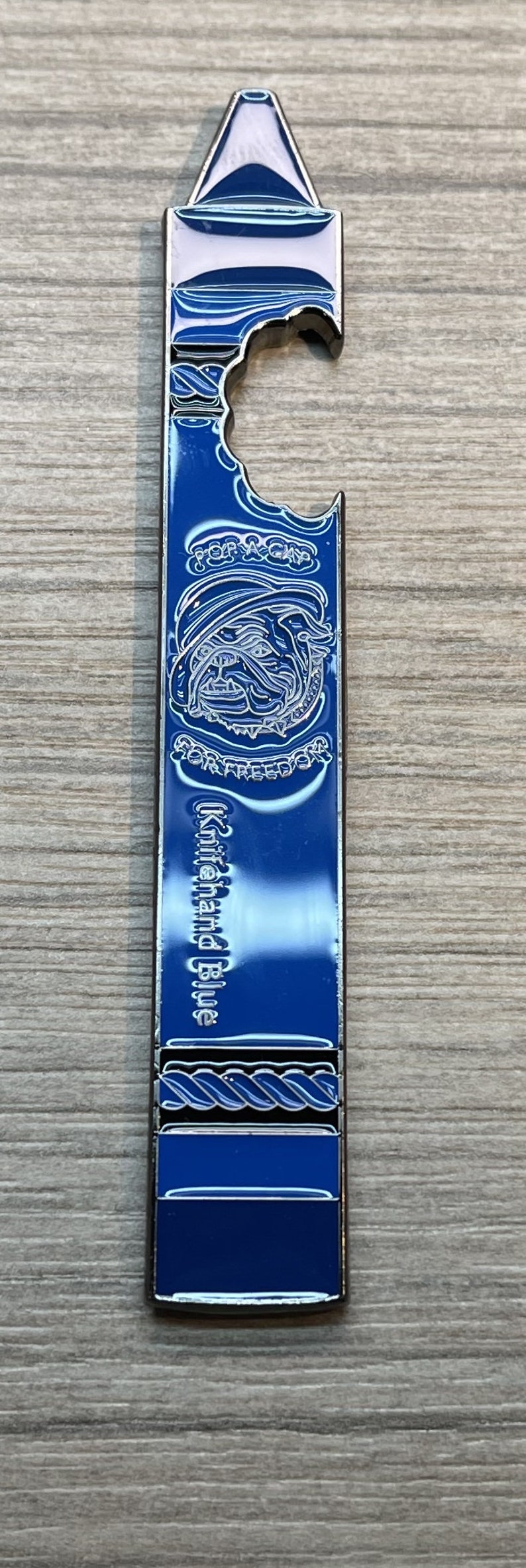 USMC Crayon Eater Knifehand Blue Bottle Opener Challenge Coin - Etsy