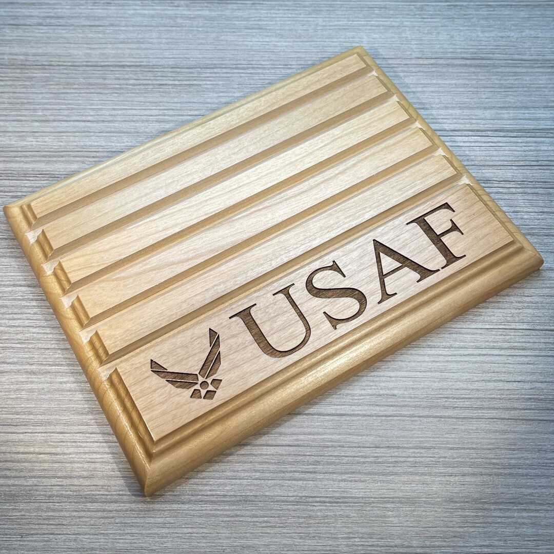 Etched USAF Alder Challenge Coin Display Holds up to 20 Air Force Coins ...