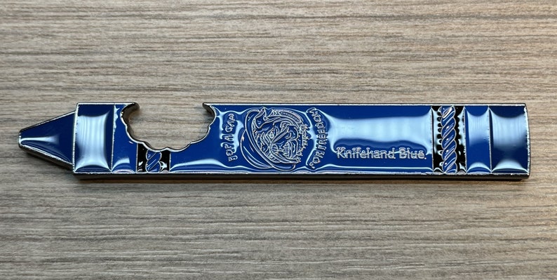 USMC Crayon Eater Knifehand Blue Bottle Opener Challenge Coin - Etsy