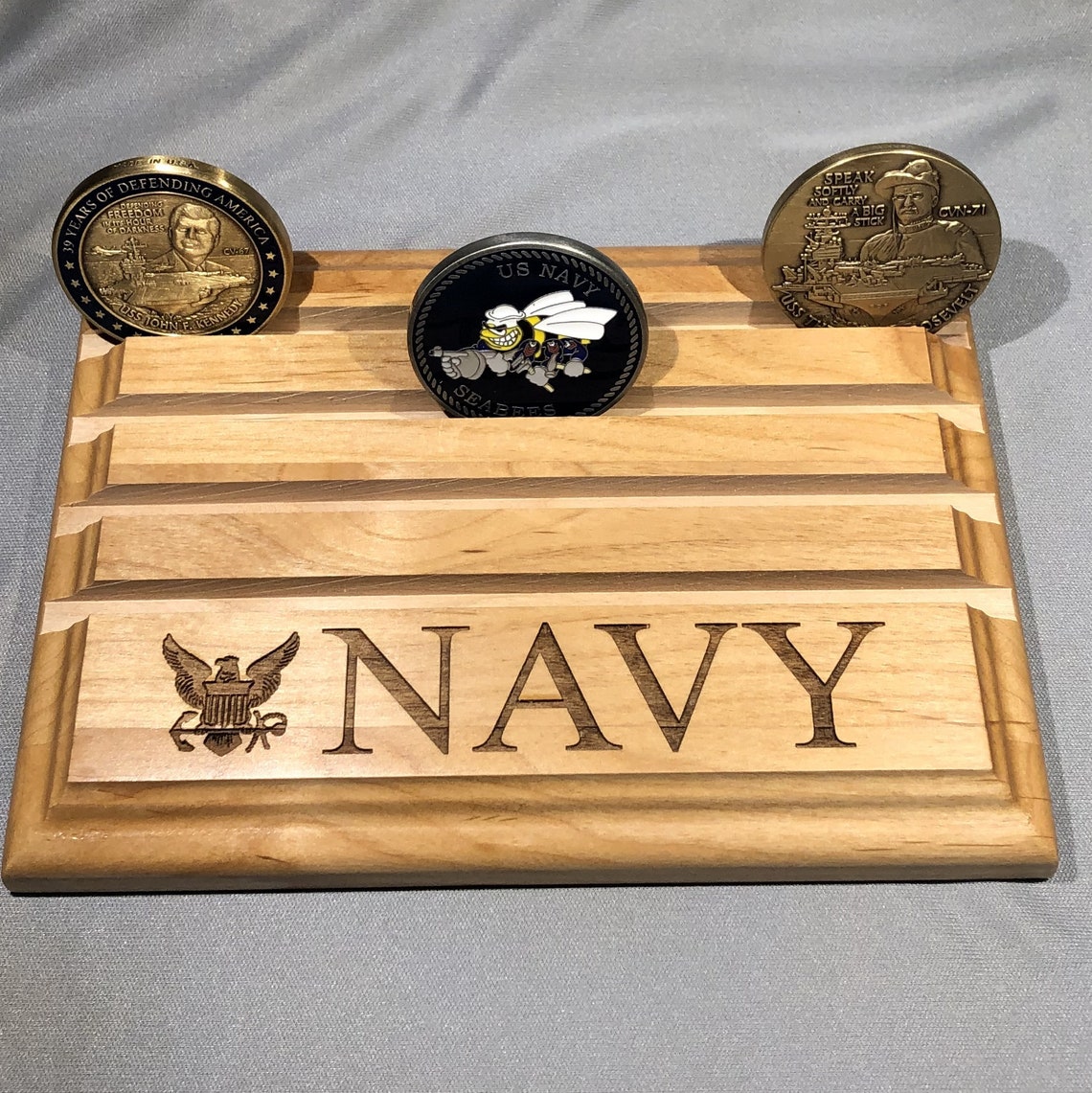 Etched NAVY Challenge Coin Display Holds up to 16 Coins - Etsy
