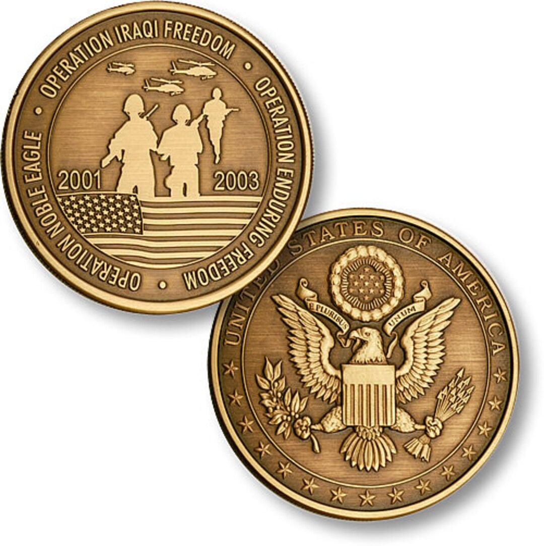 Three Operations ONE,OEF,OIF U.S. Seal Challenge Coin - Etsy