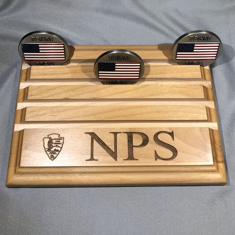 Etched NPS Challenge Coin Display Holder Holds up to 16 Coins | Etsy