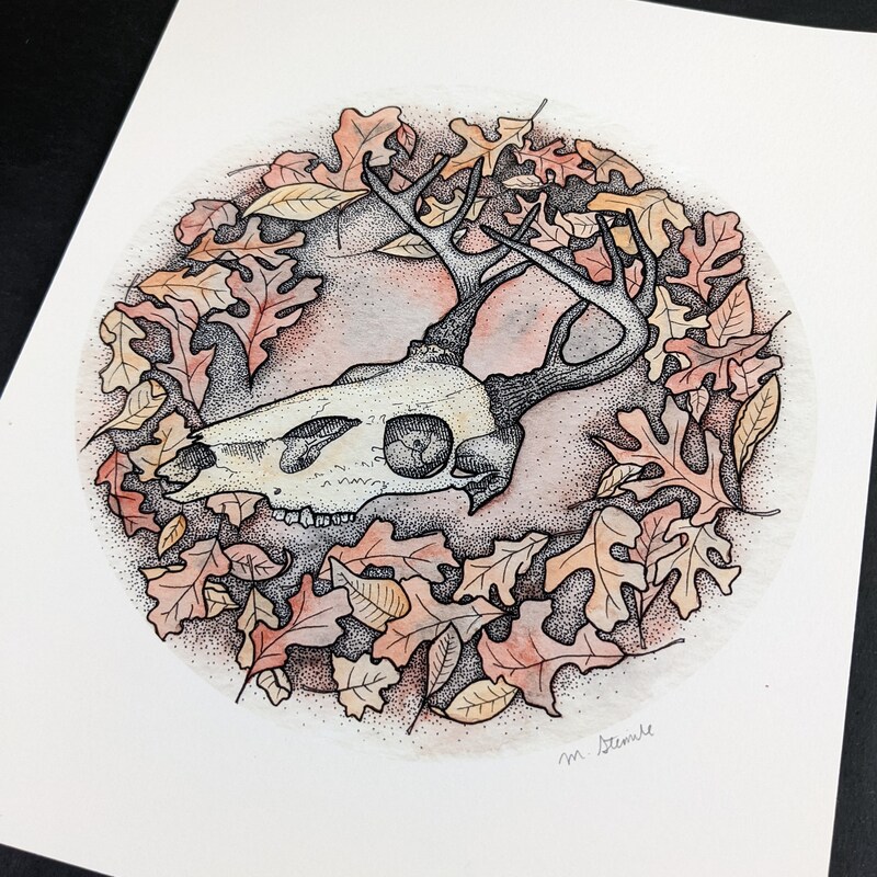 Pen and Ink Deer Art - Etsy