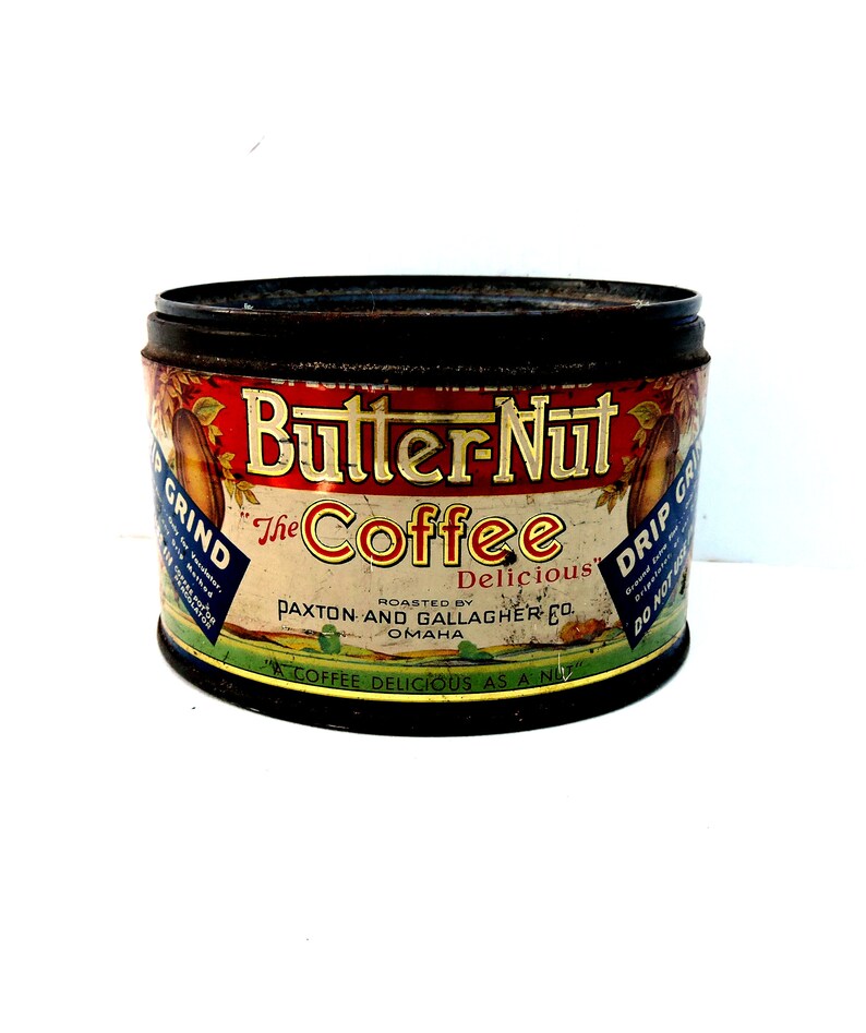 Butter Nut Coffee Tin 1/2 Pound Drip Grind Coffee Can Rustic | Etsy